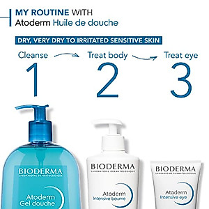Bioderma - Atoderm Hydrating Shower Gel Body Wash - Moisturizing Face and Body Cleanser for Normal to Dehydrated Sensitive Skin, 33.8 Fl Oz (Pack of 1)