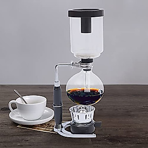 KenSyuInt 3 Cups Syphon Coffee Maker|Tabletop Glass Siphon Pot Syphon Coffee Maker Set-Siphon Vacuum Coffee Maker|High Temperature Resistant Glass Not Breakable