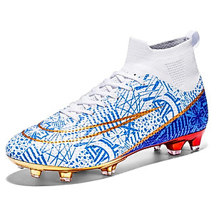 DHOVOR Mens Womens Soccer Cleats Youth Football Shoes Athletics Football Cleats Comfortable Football Boots Outdoor Soccer Shoes