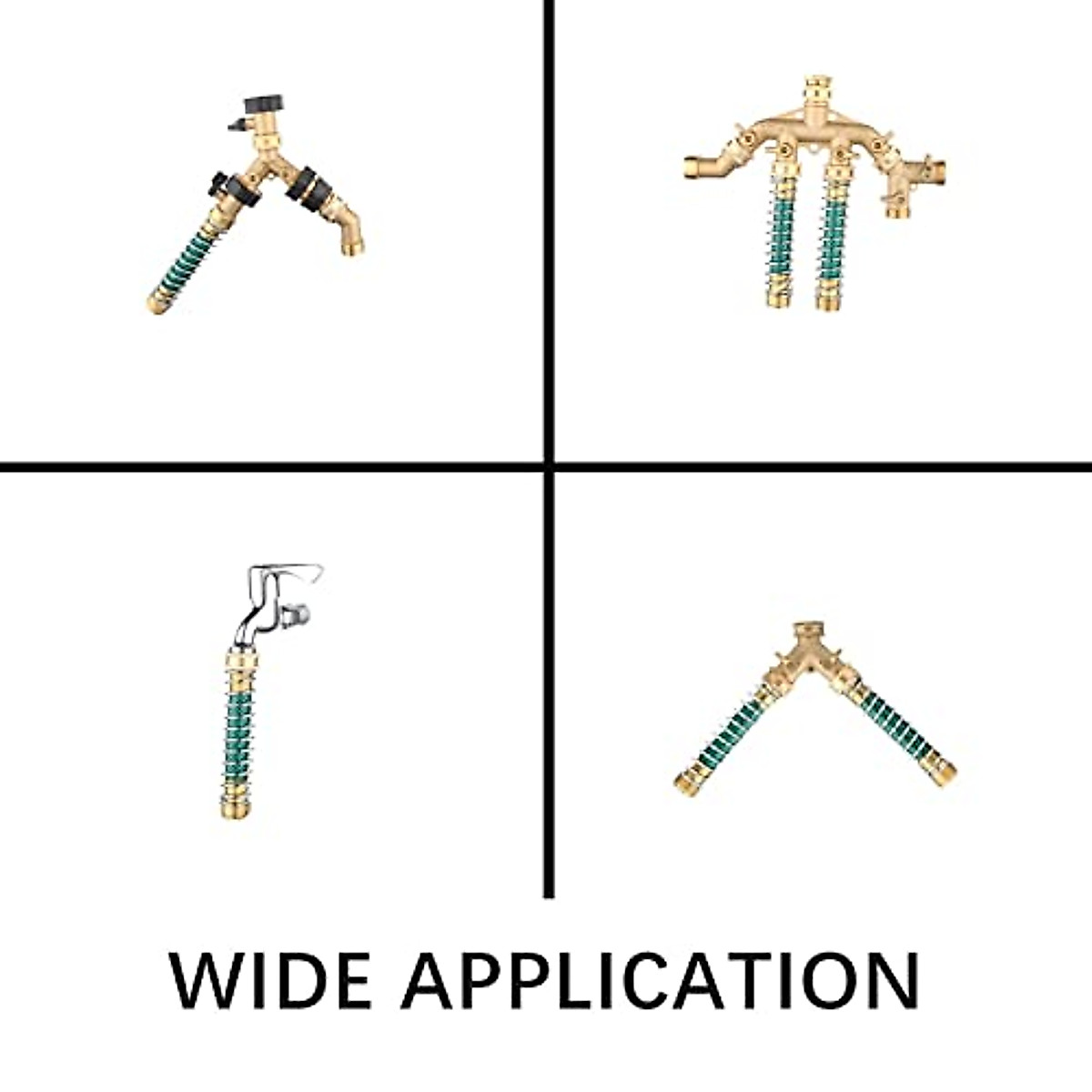 Jeeker Hose Extension Adapter, Garden Hose Kink Protector with Coil Spring, RV Flexible Hose Protector 3/4" GHT Thread, 2 Pack