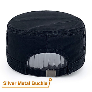 Rayna Fashion Cadet Hats for Men Fitted XL Cadet Hats for Women Adjustable Black