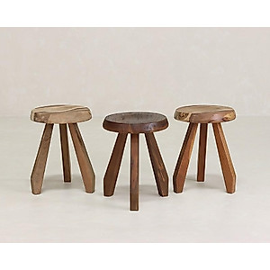 FHCKIG Milking Stool,stool,plant stand (Dark Teak Oil)