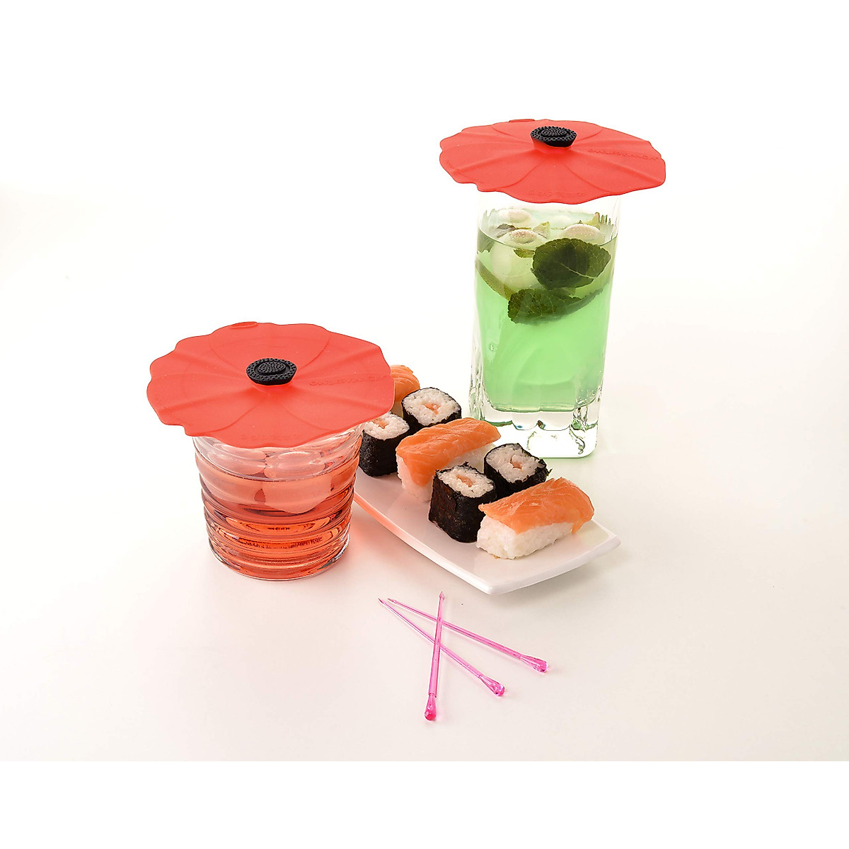 Charles Viancin Poppy Drink Cover Set/2