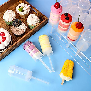 CHENGU 30 Hole Push Pop Cake Stand and 30 Clear Cake Pop Shooter Plastic Cake Containers Push up Containers Shooter Cups with Lids Cake Pop Tray Holder for Dessert (Rectangular with 1 Layer)