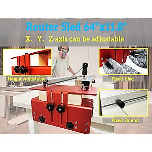 Router Sled,3 Axis Adjustable,Slab Flattening Mill,Slab Jig-Restricted Position,Router Sled for Woodworking