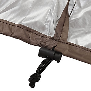 TOPINCN Rolling Cooler Cart Cover, Cooling Bins Kitchen Storage Waterproof Cart Cover Buffet Grill Table Cover Outdoor Dining Beverage Cart Cover Party Cooler Cover (Brown)