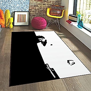 Scarface Rug, Scarface Carpet, Legends Rug, Famous Rug, Movie Star Rug, Custom Rug, Home Decor Rug, Popular Rug, Themed Rug,Art Decor Carpet e284 (4.6x6.56 feet - 140x200 cm)