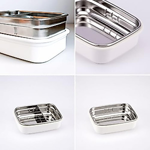 Innobaby Keepin' Fresh Stainless Steel Divided Bento Snack Box with Lid for Kids and Toddlers BPA Free, 5.9" x 4.7" x 1.8" inches.,11 oz. Pink