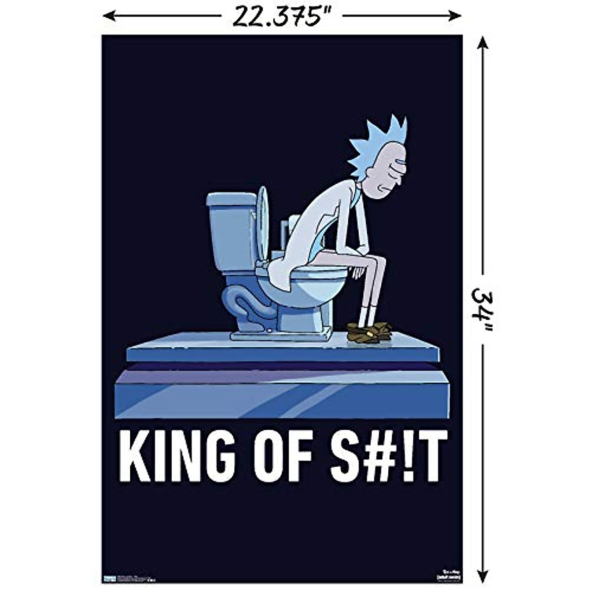 Trends International Rick And Morty - Toilet Wall Poster, 22.375" x 34", Poster & Mount Bundle