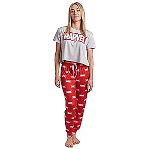 Marvel Avengers Womens Pajama Shirt and Jogger Pants Grey/Red Small
