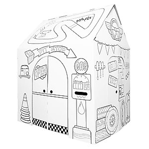 Easy Playhouse Garage - Kids Art and Craft for Indoor and Outdoor Fun, Color Favorite Garage Items– Decorate and Personalize a Cardboard Fort, 32" X 26. 5" X 40. 5" Age 3+