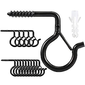 ZK Home 15 Pack Q Hanger Hooks Outdoor Screw Hooks with Safety Buckle Design, Easy Release Outdoor Wire & Christmas Light Hanger