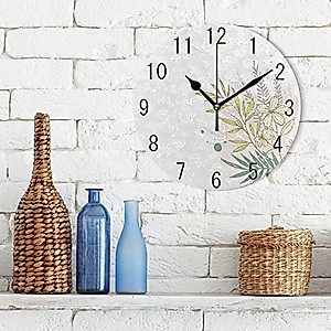 Flower Silent Round Wall Clock, Floral Non-Ticking Decorative Battery Operated Quiet Clock for Living Room Home Office School Kitchen,Small, 10 inch Desk Clock