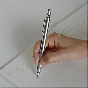 uni M91010.26 Shift Pipe Lock Drafting 0.9mm Pencil, Silver Body with Red Accent (M91010.26)