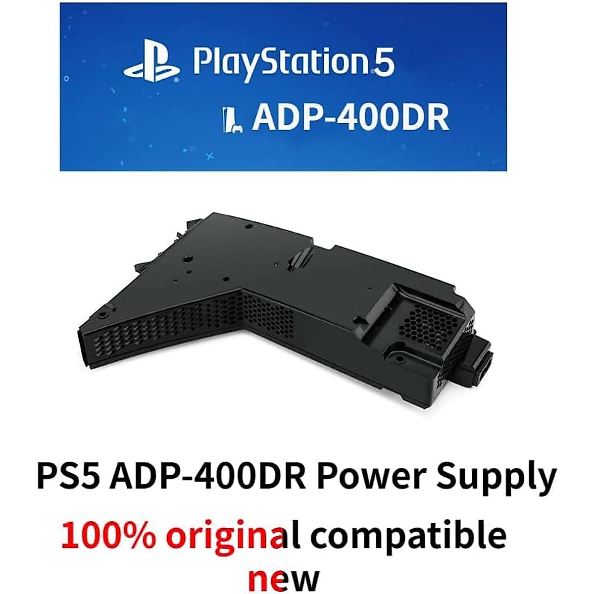 Diyeeni Power Supply 400DR Internal Replacement for PS5, Power Supply Battery Unit for PlayStation 5, Game Console Power Adapter with Power Cord, 100 to 127V/200 to 240V(US)
