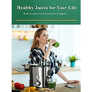 Juicer, Juicer Machines Easy to Clean, 3" Feed Chute Juicer Extractor for Whole Vegetable and Fruit, 2 Speeds Control for Soft & Hard Fruits, With Brush Easy to Clean, Anti-drip & Anti-slip Function