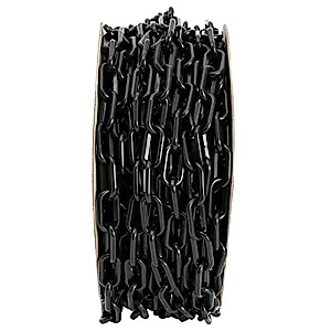 100-Feet Plastic Chain Links - Privacy Safety Barrier for Fence, Gate, Privacy (1.5-Inch, Black)