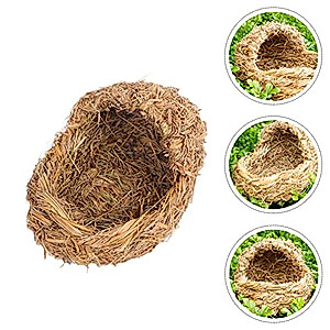 Mipcase Hay 2 Pcs Grass Animal Nest Rabbit Grass Nest Grass Woven Pet Nest Woven Guinea Bed Cat Straw