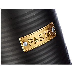 Typhoon Otto Black Pasta Storage Canister, Black/Gold