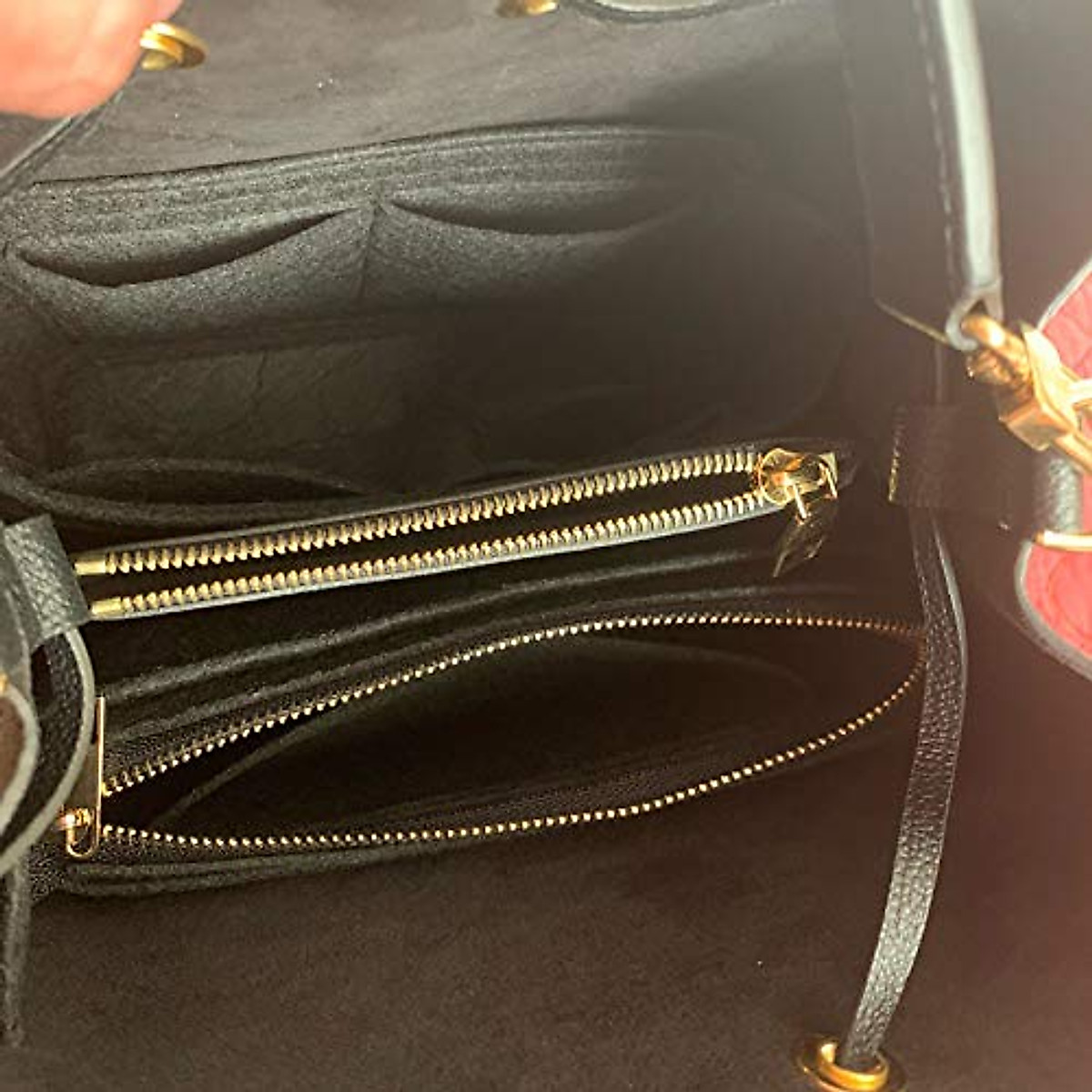 ZARSIO Felt Purse Organizer Insert Bag Organizer, a Set of 2 (Black)