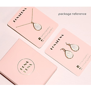 Multi Colorblock Geomtric Frame with Acrylic Gem Tear Drop Statement Earrings