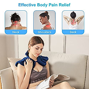 Cosy Life Microwave Heating Pad for Neck Shoulders and Back Pain Relief, 2 in 1 Hot/Cold Therapy Heat Pad Microwavable, 4LB Weighted Neck Wrap with 100% Natural Herbs (Unscented Blue)
