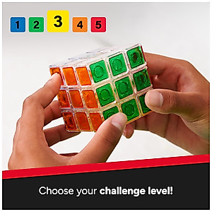 Rubik’s Cube, Crystal Cube, Transparent 3x3 Cube Color-Matching Brain Teaser Puzzle Game, Christmas Gifts for Kids, Stocking Stuffers, for Ages 8+
