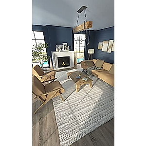 Momeni Andes Wool and Viscose Area Rug, 7'9" X 9'9", Ivory