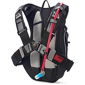 USWE Airborne - Hydration Pack with Hydration Bladder, Bounce Free Backpack for MTB, Cycling, Mountain Biking (9L, Black/Gray)