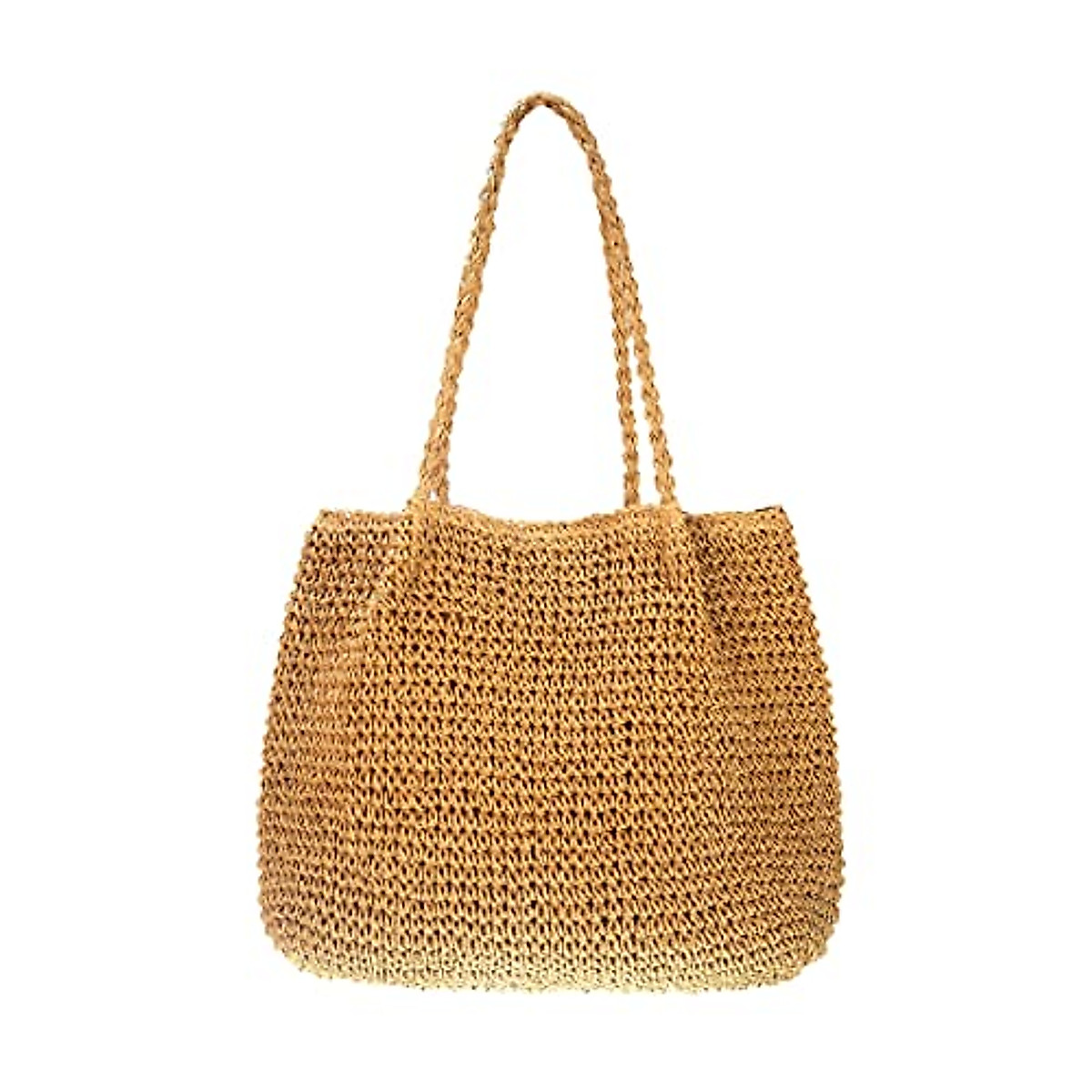 Handwoven Soft Straw Beach Bag Purse Casual Vintage Rattan Shoulder Bag Handbag Boho Wowen Tote Basket Vacation Bag