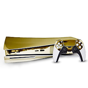 GOLD CHROME MIRROR Vinyl Decal Mod Skin Kit by System Skins - Compatible with PlayStation 5 Console (PS5)