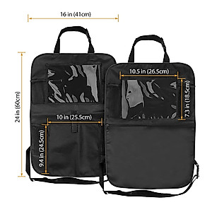 EUBSWA Backseat Anti Kick Mat for Kids 2 Pack with Storage Pockets, Car Travel Accessories,Backseat Car Organizer Kick Mats Backseat Organizers Auto Back Seat Protector