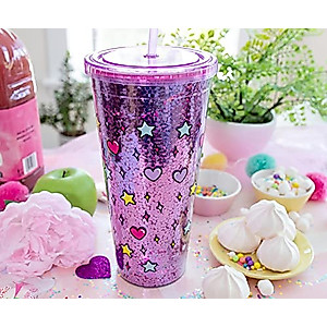 Silver Buffalo Sanrio Hello Kitty Rainbow Confetti Carnival Cup with Lid and Straw | 32 Ounces
