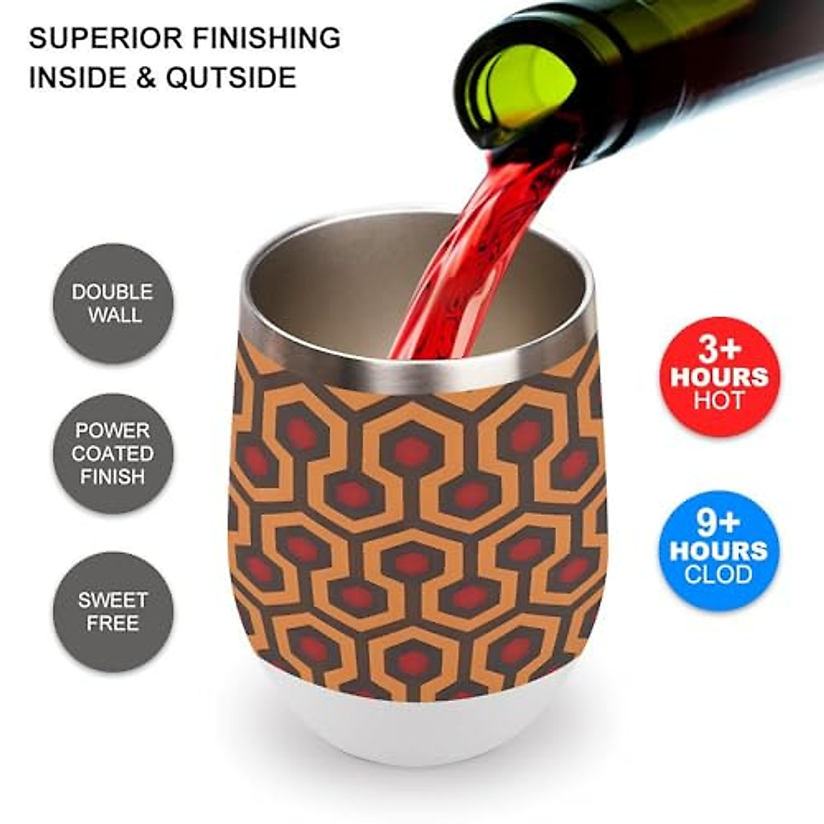 WYUSPGK 304 Stainless Steel Insulated Cup, Shining Overlook Print Smooth Rim, Durable & Reusable - Perfect for Office, Home, And Travel