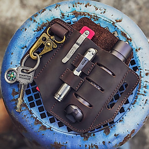 VIPERADE PJ13 Leather Multitool Sheath for Belt, Leather EDC Belt Organizer for Multitools, Flashlight, Pen, Leather Sheath for Belt, Multitool and Flashlight Holster