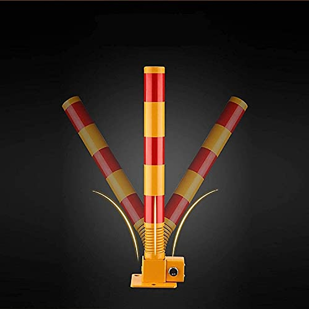 Folding Car Parking Space Lock,with Spring Parking Barrier Post Fold Down Post Barrier Steel Security Posts with Padlock(Yellow 600x70mm)