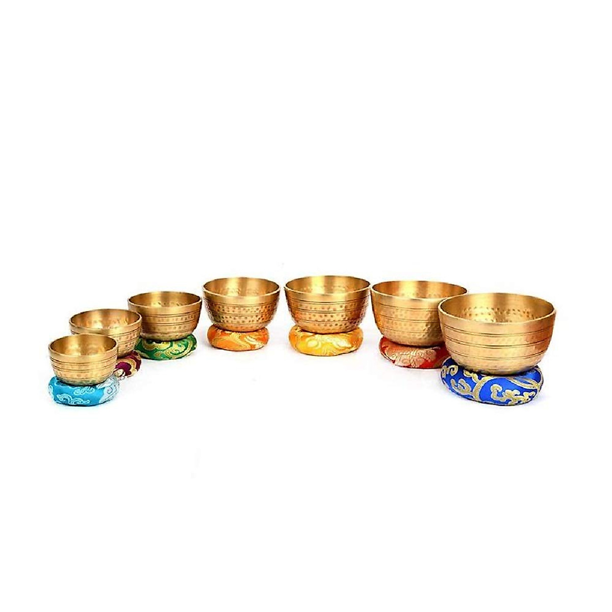 Chakra Healing Tibetan Bronze Singing Bowl 7 Sets of Meditation Bowls From Nepal