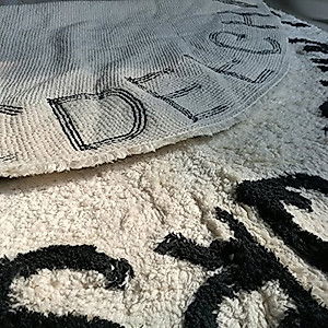 Habudda Pure Cotton Nursery Rug, Playroom Rugs for Baby Play Game Area, ABC Alphabet Classroom Learning Mat, Soft Non-Slip Bedroom Decor Carpet for Baby Boy and Girl, 47" Round