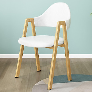 RILOOP Waterproof Pu Kitchen Chairs Home Wooden Dining Chairs with Soft Backrest, Durable Dining Room Chair with Anti-Slip Legs, for Kitchen, Home/A32