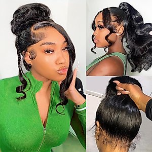 360 Lace Front Wigs Human Hair Pre Plucked, 200 Density Body Wave Frontal 360 Wig Human Hair Full Lace Human Hair Wigs, HD Lace Front Wigs for Black Women Human Hair Glueless with Baby Hair
