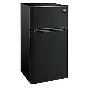 RCA RFR469 2 Door Refrigerator/Freezer, 4.6 cu ft, Black Stainless Steel, Gunmetal