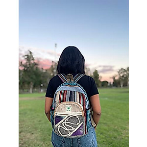Small 13" cotton and hemp backpack, nepali backpack, himalayan backpack, Small 13" bag (BAG-008-SM)