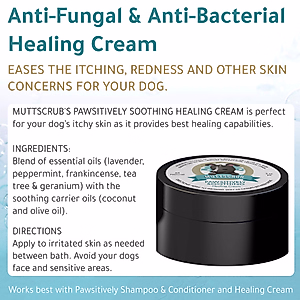MUTTSCRUB Pawsitively Soothing All Natural Healing Lotion for Dogs - Stops Itching, Redness, and Irritation