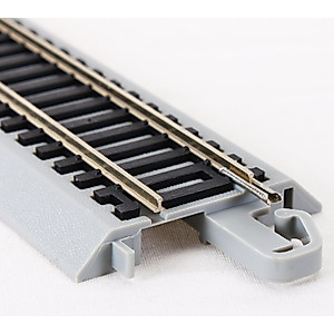 Bachmann Trains - Snap-Fit E-Z TRACK REMOTE TURNOUT - RIGHT (1/card) - NICKEL SILVER Rail With Gray Roadbed - HO Scale