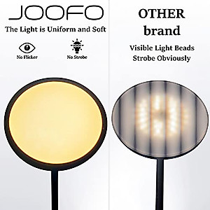 JOOFO Sky LED Floor Lamp,Folding Modern Torchiere Floor Lamp,Bright Dimmable Led Floor Lamp with Remote &Touch Control,5 Color Temperatures,Tall Standing Lamp for Living Room,Office,Bedroom,(Black)