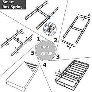 Aardhen 7 Inch Box Spring for Twin Bed,High Profile Strong Metal Frame Mattress Foundation, Quiet Noise-Free,Easy Assembly, 3000lbs Max Weight Capacity