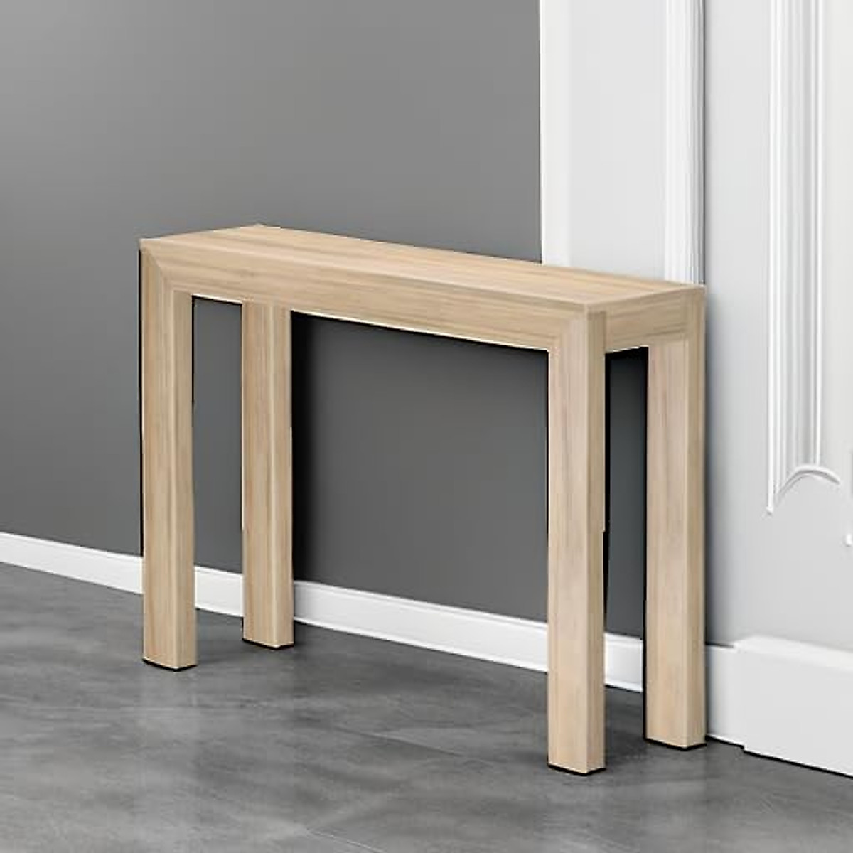 Plank+Beam Modern Solid Wood Console Table, 46.25 Inch, Sofa Table, Narrow Entryway Table for Hallway, Behind The Couch, Living Room, Foyer, Easy Assembly, Blonde