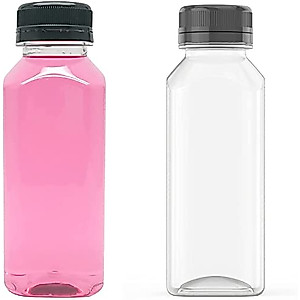 MFDSJ 10 Pcs 8 OZ Plastic Fillable Juice Bottles, Clear Bulk Beverage Containers, for milkshakes, Juice, Milk and Homemade Beverages