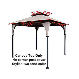 APEX GARDEN Replacement Canopy Top for 8' x 8' Gazebo #L-GZ375PST, L-GZ375PST-3