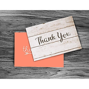 Oaklyn Blank Thank You Cards Set with Envelopes - Professional Paper with an Assortment of Designs and Blank White Inside - Bulk Pack of Small Notes (48 Pack)